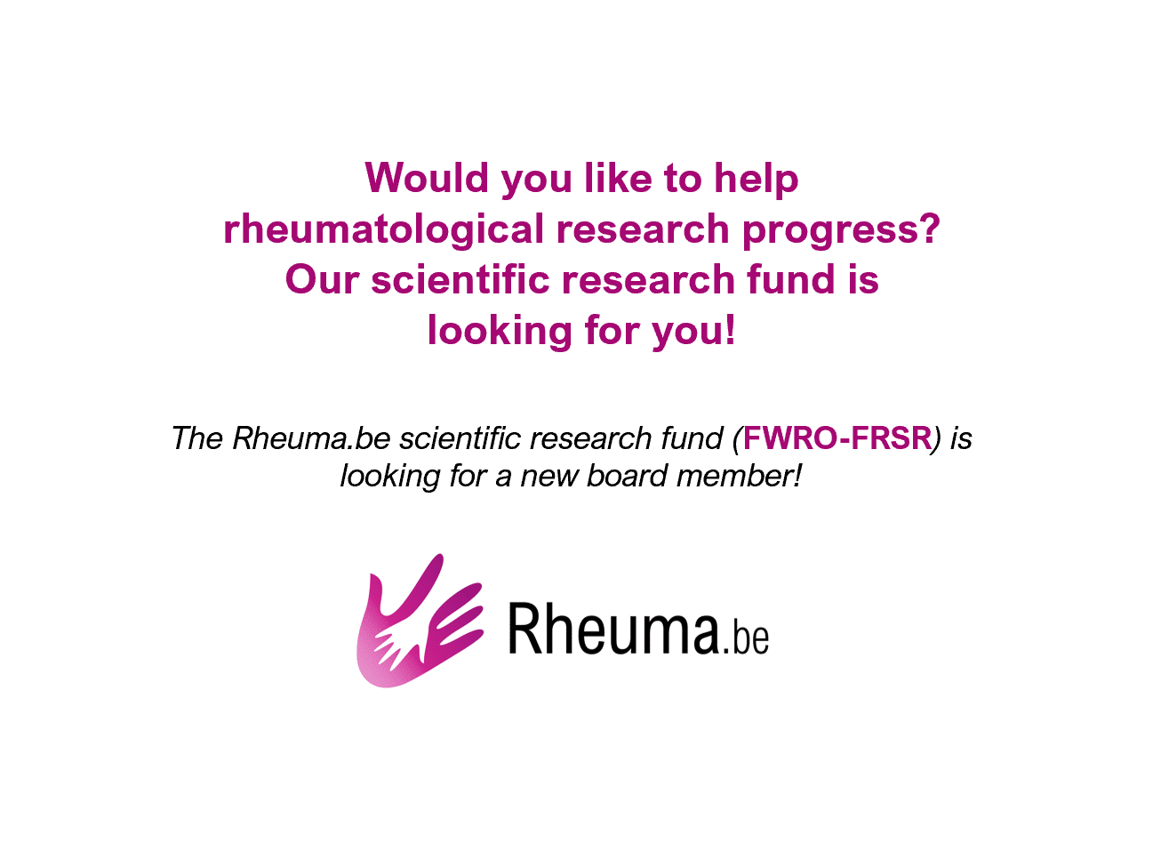 Would you like to help rheumatological research progress? - Rheuma